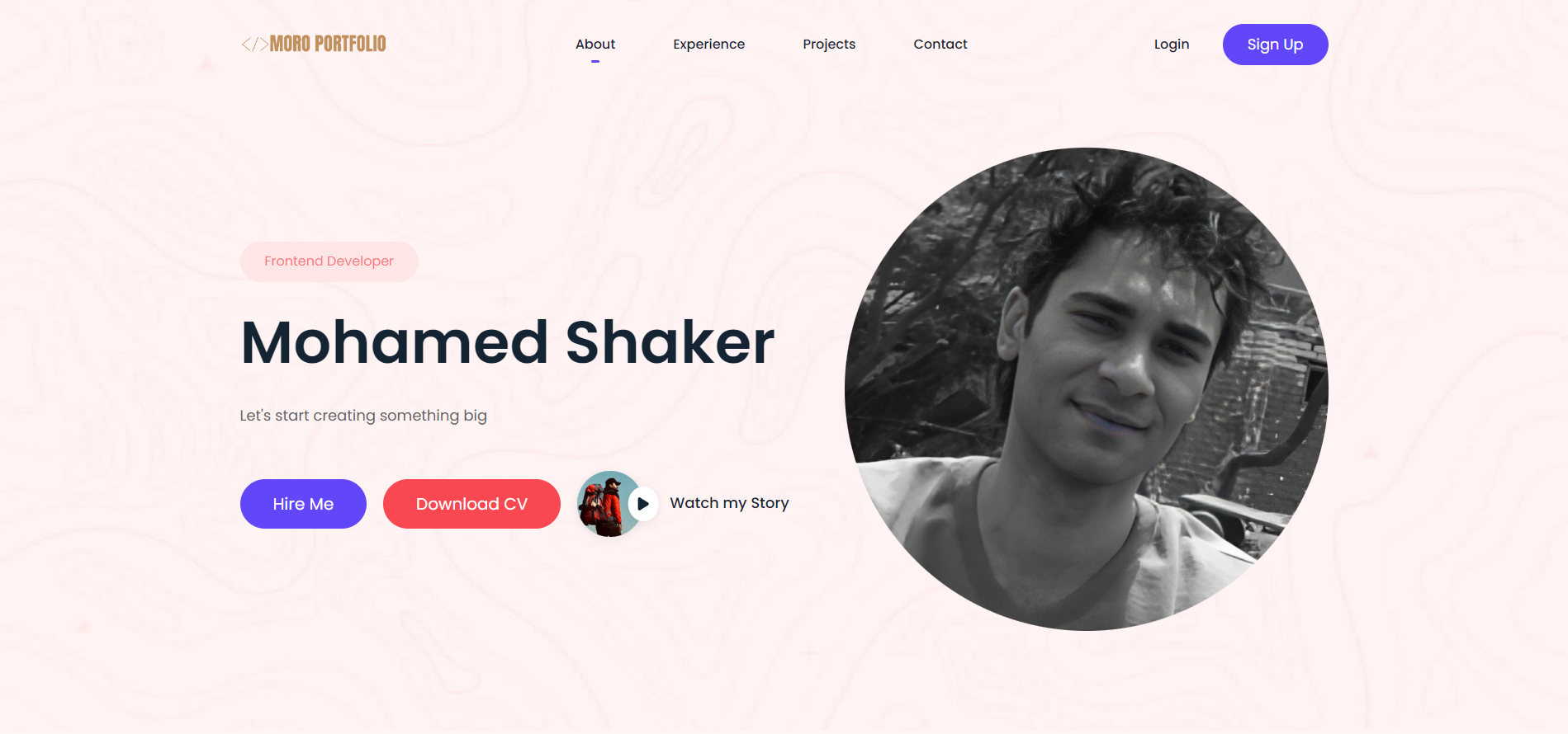 Moro Portfolio - Hire a web frontend Expert